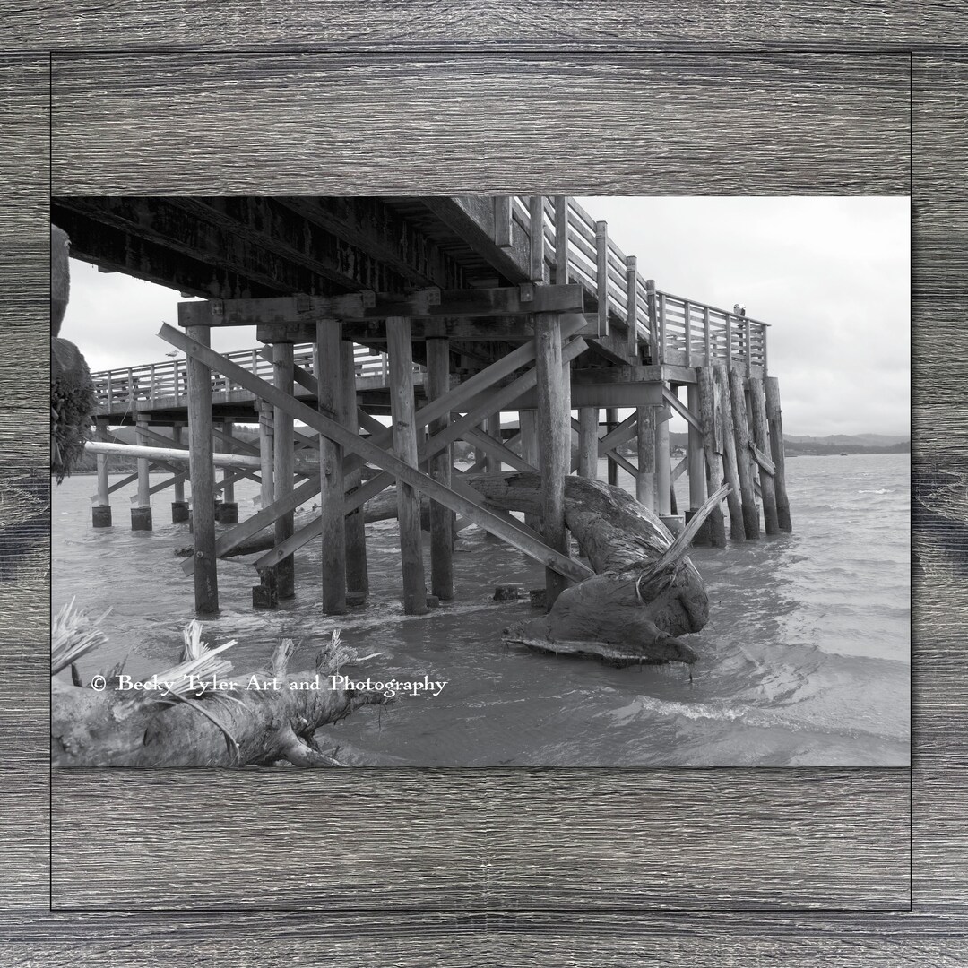 Beach Pier, Black and White Photography, Nautical, Cottagecore ...