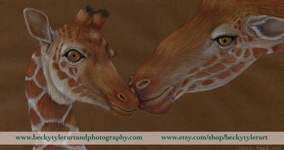 Giraffe Original Drawing | Etsy