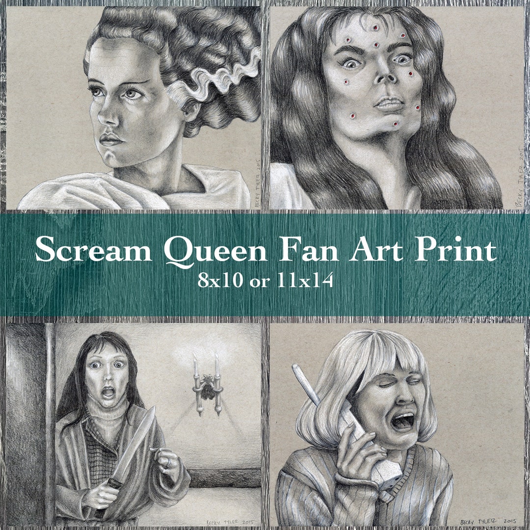 Scream Queen Fan Art Prints, Fan Art, Movie Art, Horror Art, Pencil ...