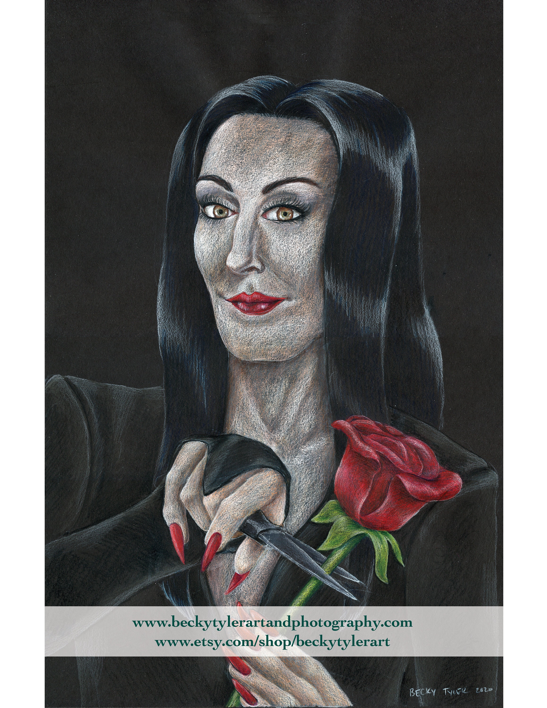 Morticia Addams Drawing
