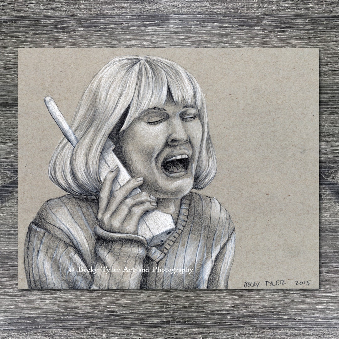 Scream Fan Art Print, Drew Barrymore Fan Art, Horror Fan Art, Horror ...
