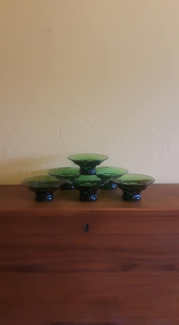 Cambridge Georgian Emerald Green Sundae Dishes VG to EX - Etsy
