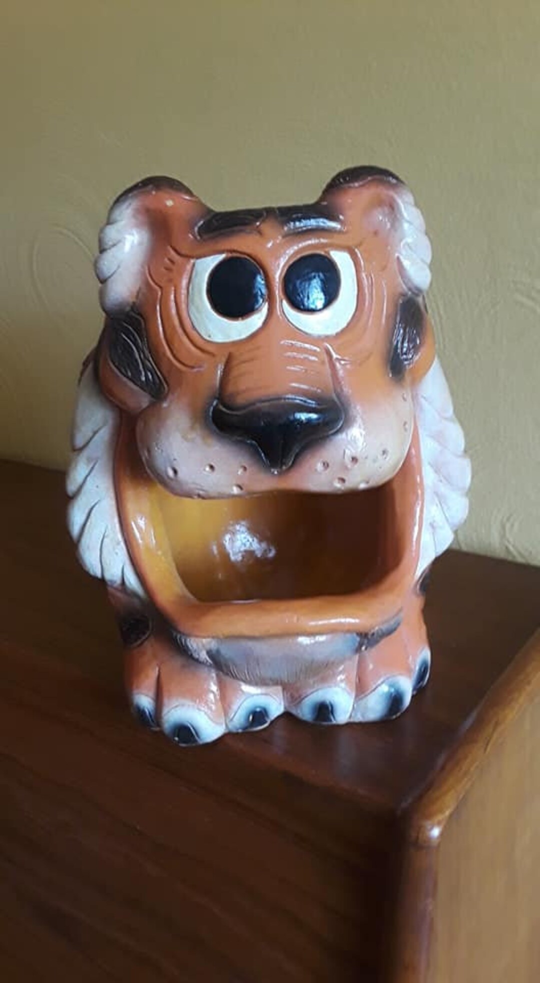 1978 MYLO Creations TIGER Chalkware Collectible Figure Planter Plant ...