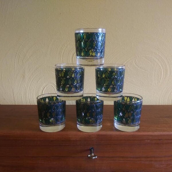 Mid Century Modern Rocks Glasses - Etsy