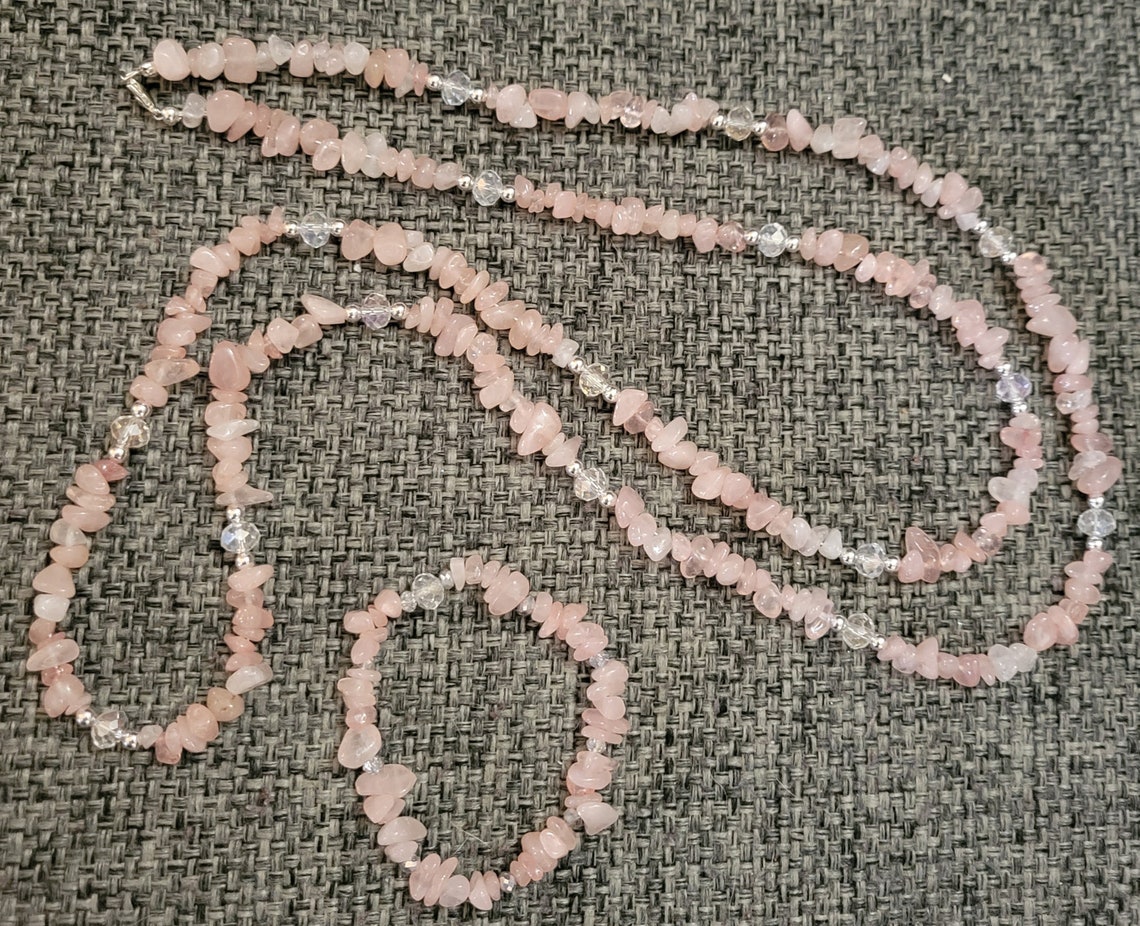 RESERVED: Pretty in Pink. Lovely Natural Rose Quartz Chip Gemstones ...