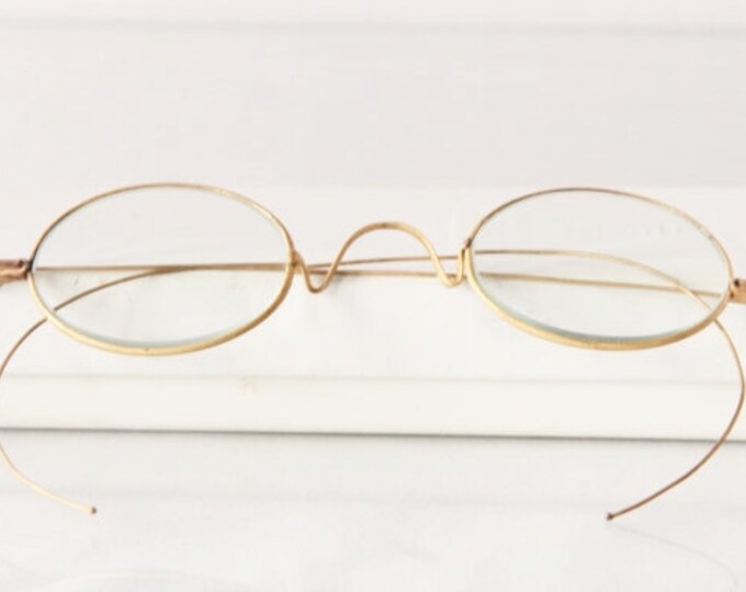 Antique Edwardian Spectacles,oval, Glasses, S.P.A., the Stow Away - Etsy