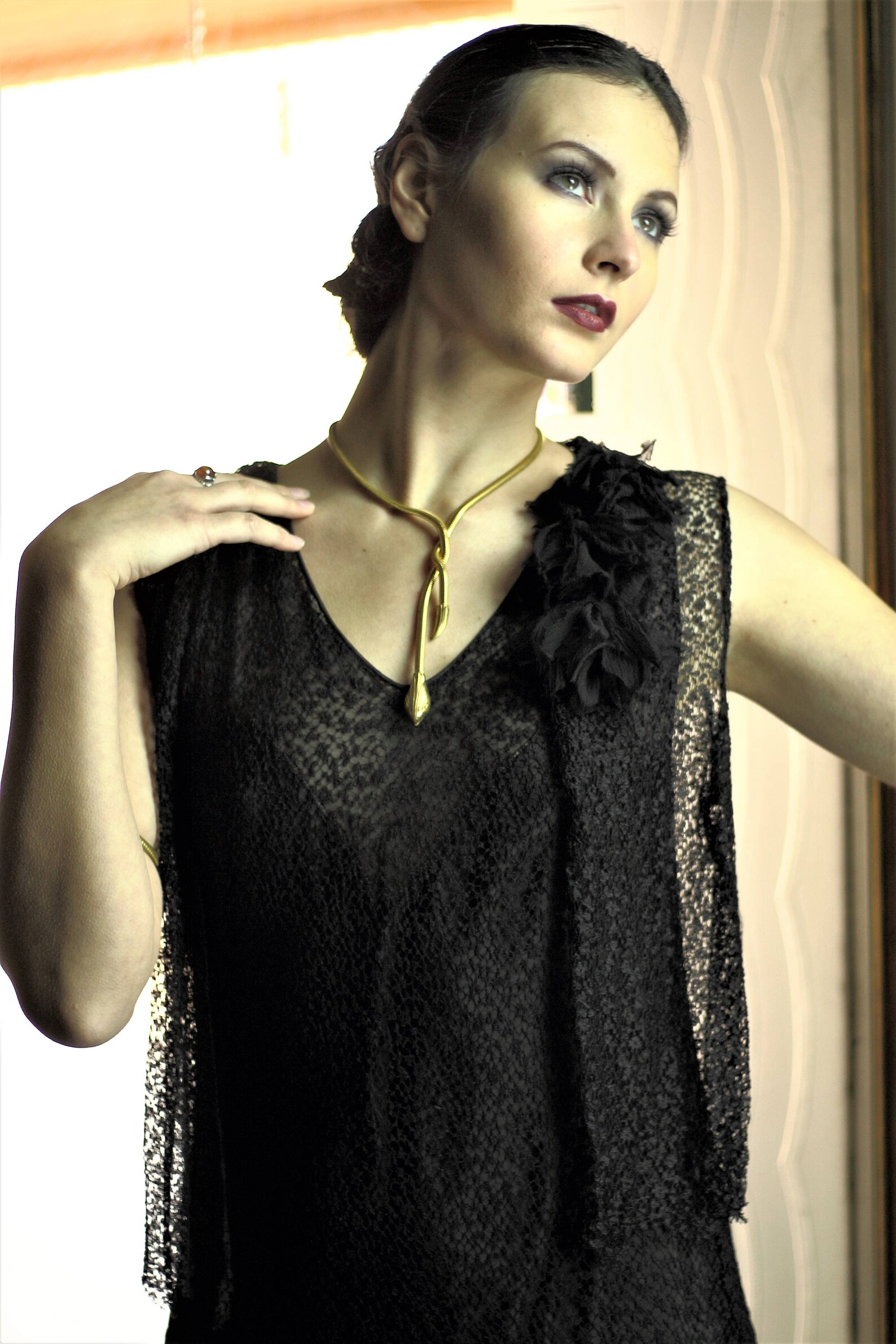 1920s Two Piece Black Lace Gown & Vest With Built-in Slip Sm - Med - Etsy
