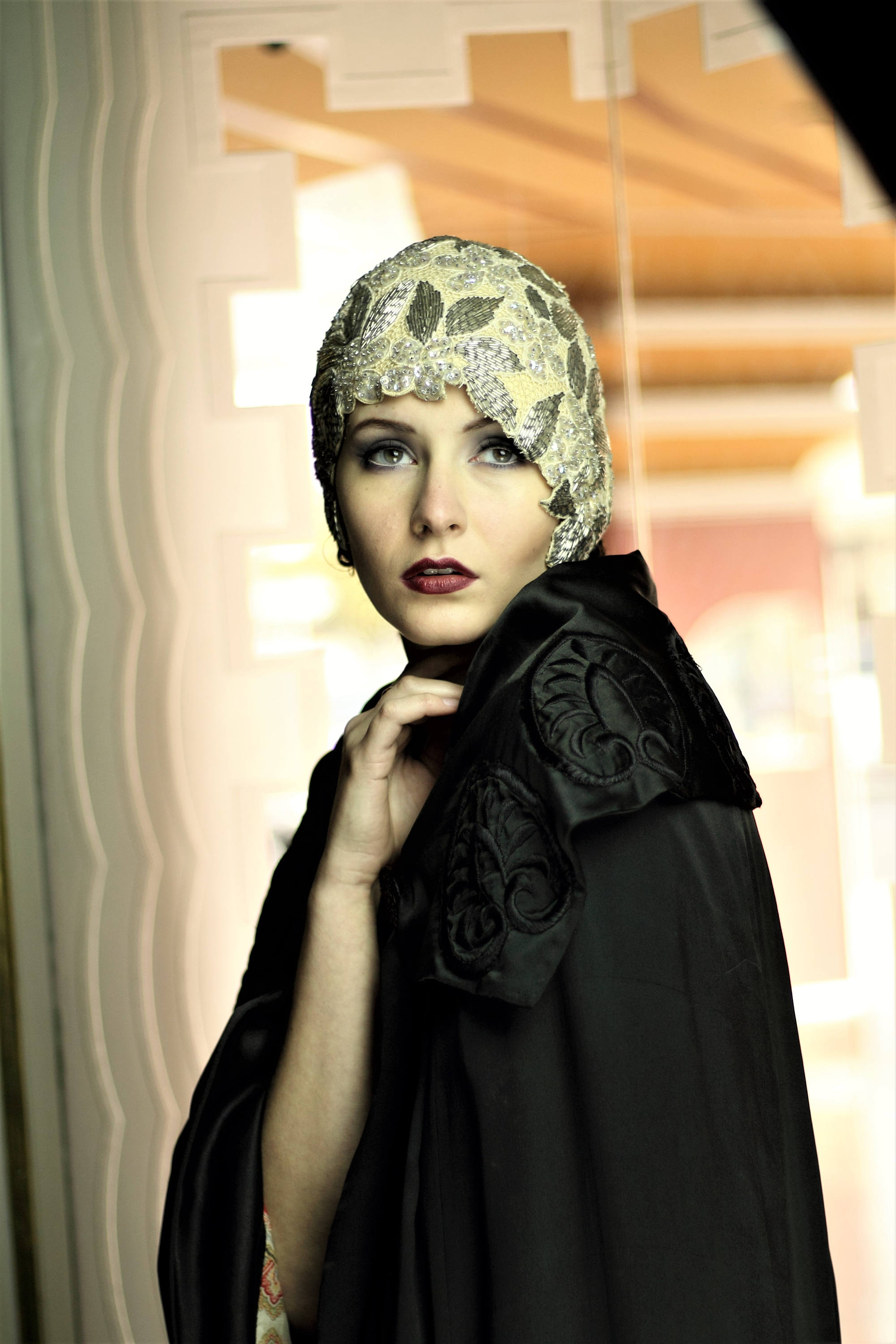 LAYAWAY Gorgeous 1920s silk opera cape with exceptional trapunto detailing