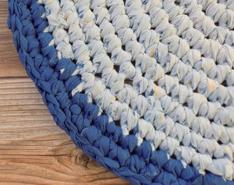 Blue Round Rug | Etsy