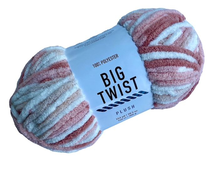 Big Twist Plush Yarn Super Bulky Strawberry Sherbet, Variegated Thick ...
