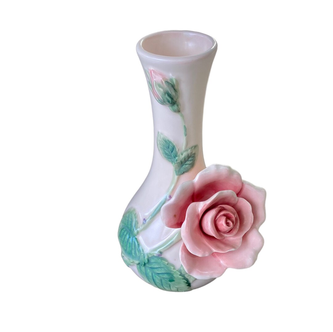 Vintage Ceramic 3D Rose Vase Mothers Day Gift for Grandma - Etsy
