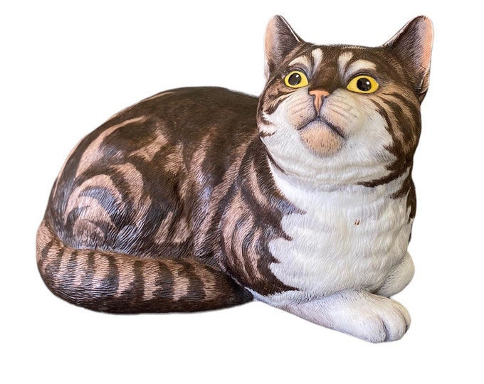 Franklin Mint Tabby Cat Figurine Fine Porcelain by Eric Tenney ...