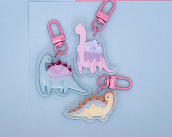 Spooky Dino Acrylic Keychains 2 Inch Key-charms Dinosaur Art Kawaii ...