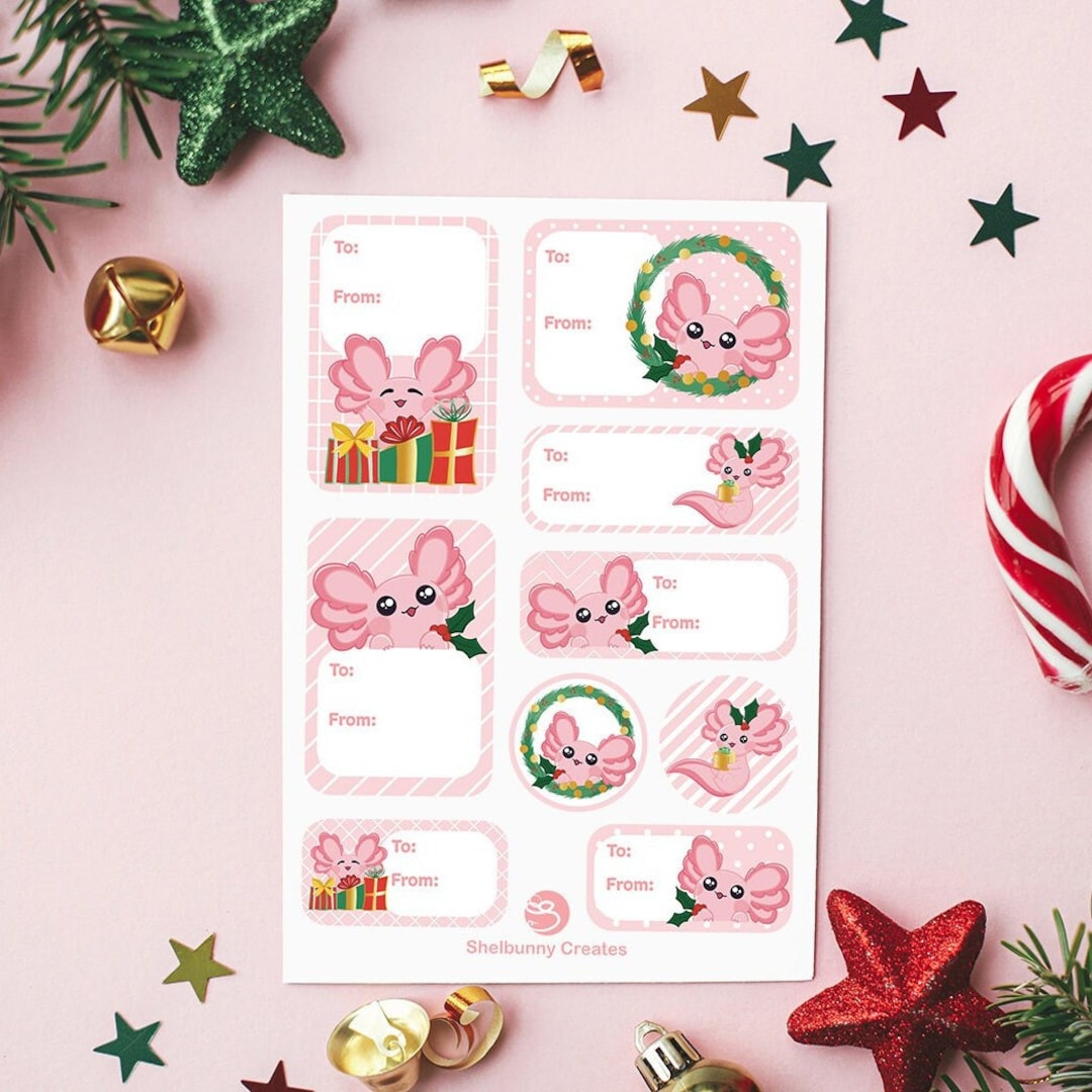 Adorable Axolotl Christmas Tags | Printable Holiday Gift Labels | DIY ...