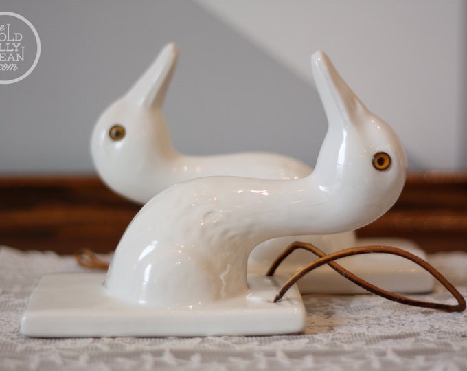 White Ceramic Duck Animal Heads - Etsy