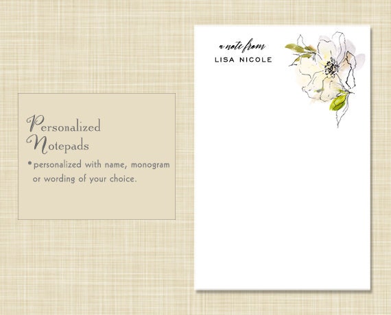 Personalized Notepad - Poppy Flower - Etsy