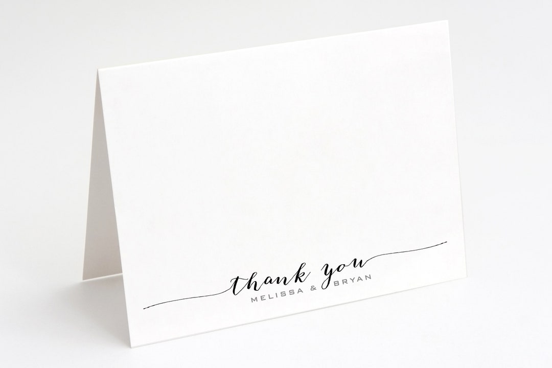 Personalized Thank You Note Card Set: Calligraphy Stationery - Etsy