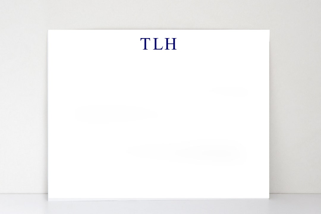 Personalized Monogram Stationery for Men - Set of 10 - Flat Note Cards ...