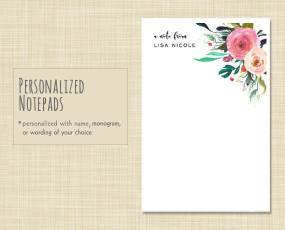 Personalized Notepad Personalized Note Pad Monogram | Etsy