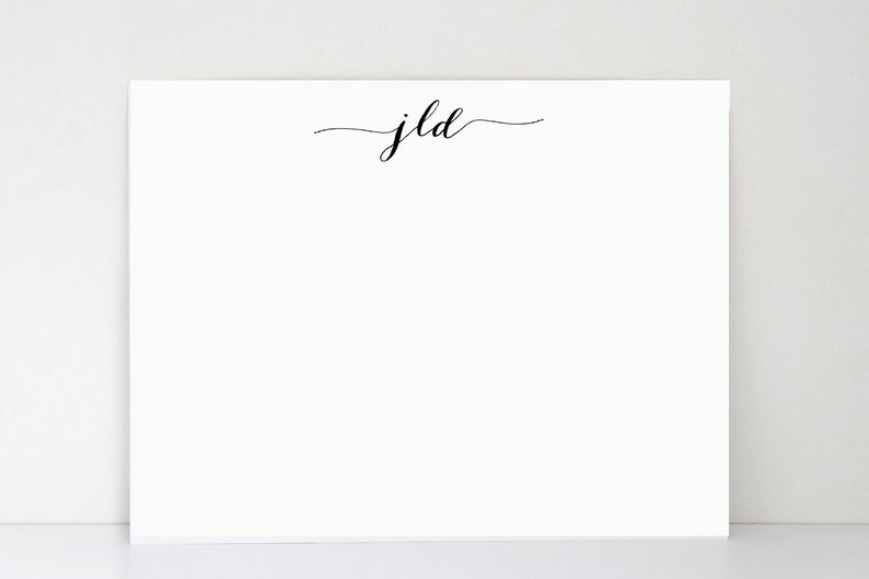 Monogram Stationery Monogram Note Cards Set of 10 Flat | Etsy