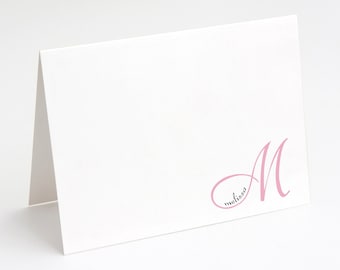 Monogram Stationery Monogram Note Cards Set of 10 Flat | Etsy