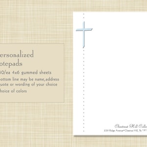Personalized Notepad - Christian Cross Religious - Choose Color and ...