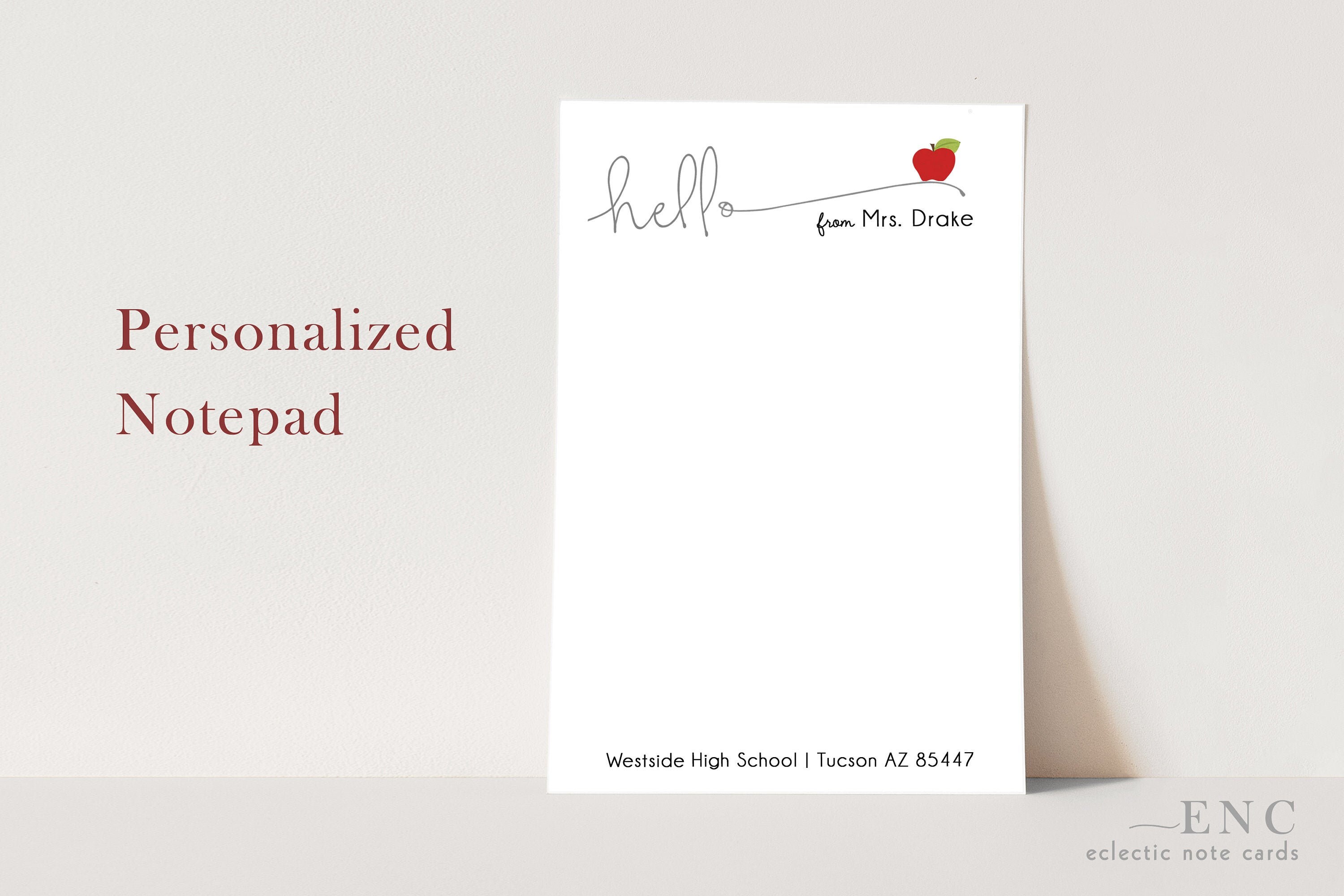 Personalized Teacher Notepad Teacher Notepad Teacher Note | Etsy