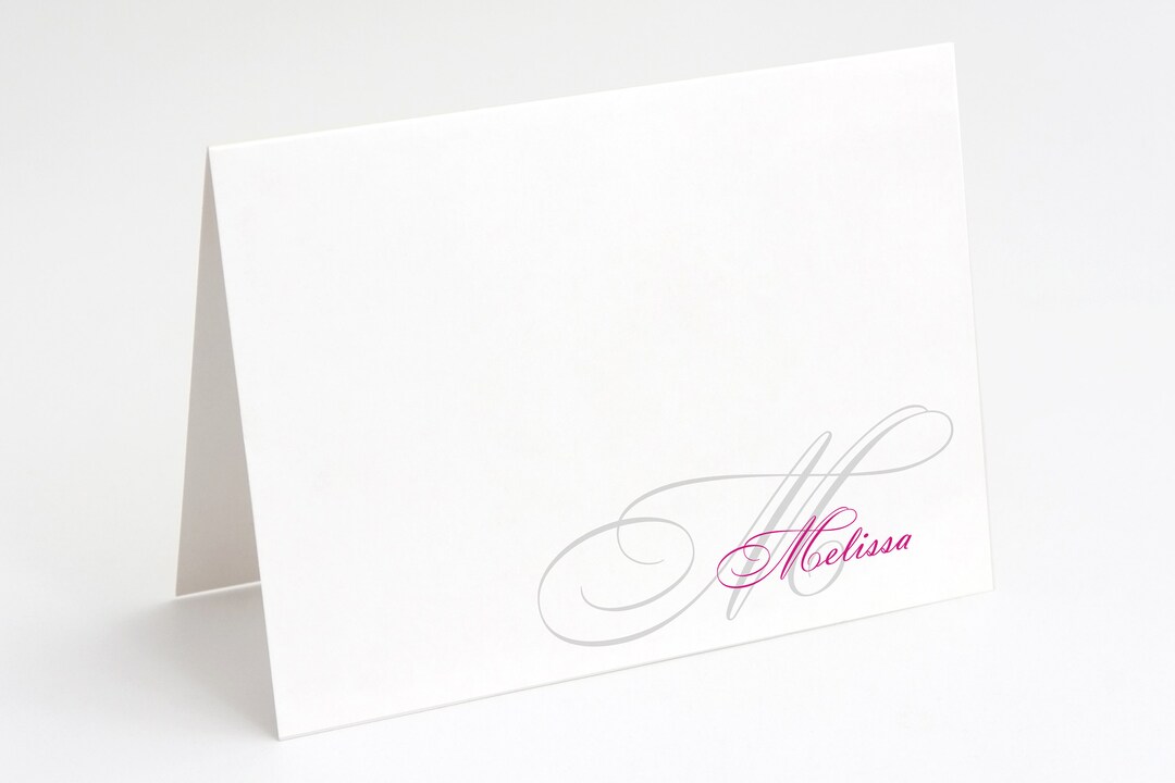 Monogram Stationery - Set of 10 - Folded Note Cards - NAME MONOGRAM - Etsy