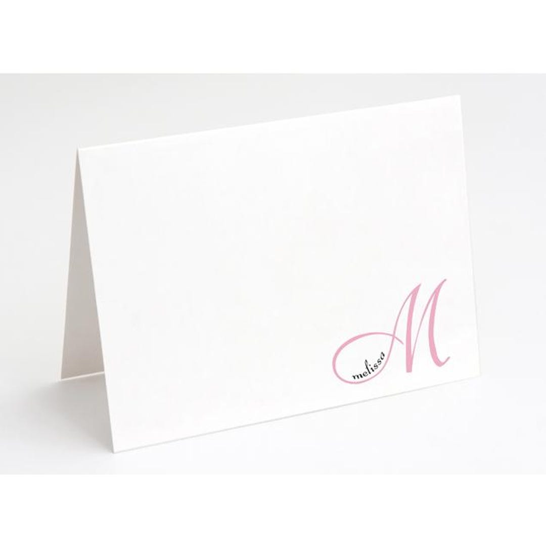 Personalized Monogram Note Card Set: Unique Folded Stationery - Etsy