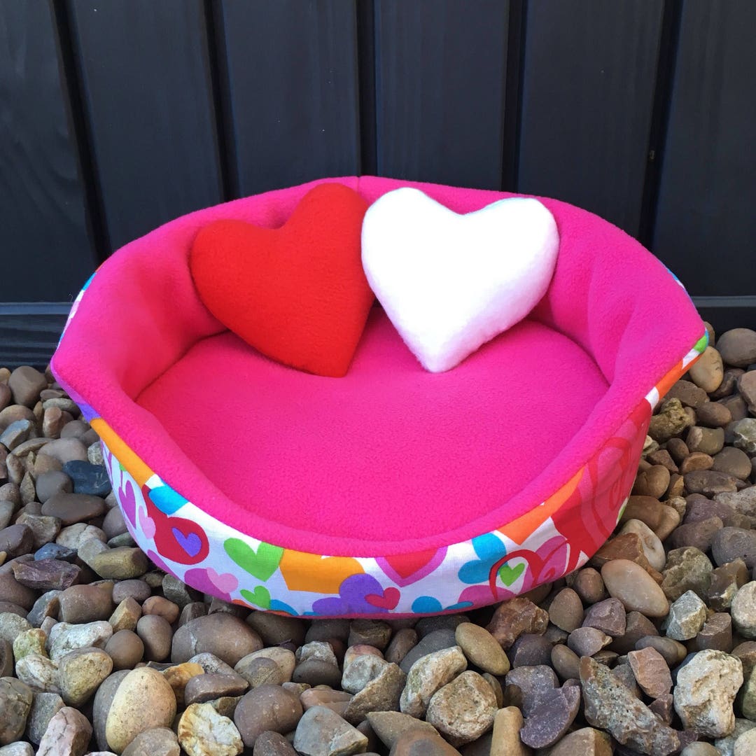 Confetti Hearts Pattern Cuddle Couch and 2 Heart Pillows. 10” Outside ...