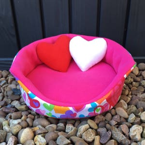 Confetti Hearts Pattern Cuddle Couch and 2 Heart Pillows. 10” Outside ...