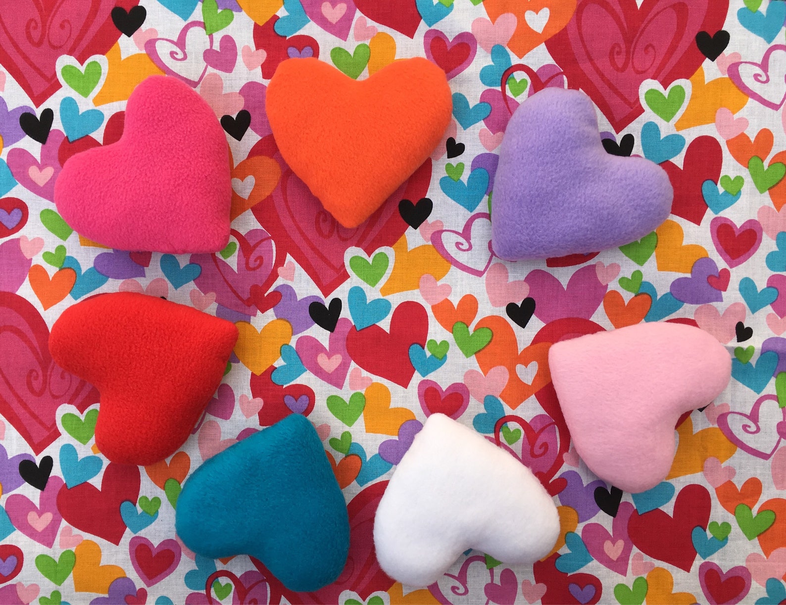 Confetti hearts pattern cuddle couch and 2 heart pillows. 4 | Etsy