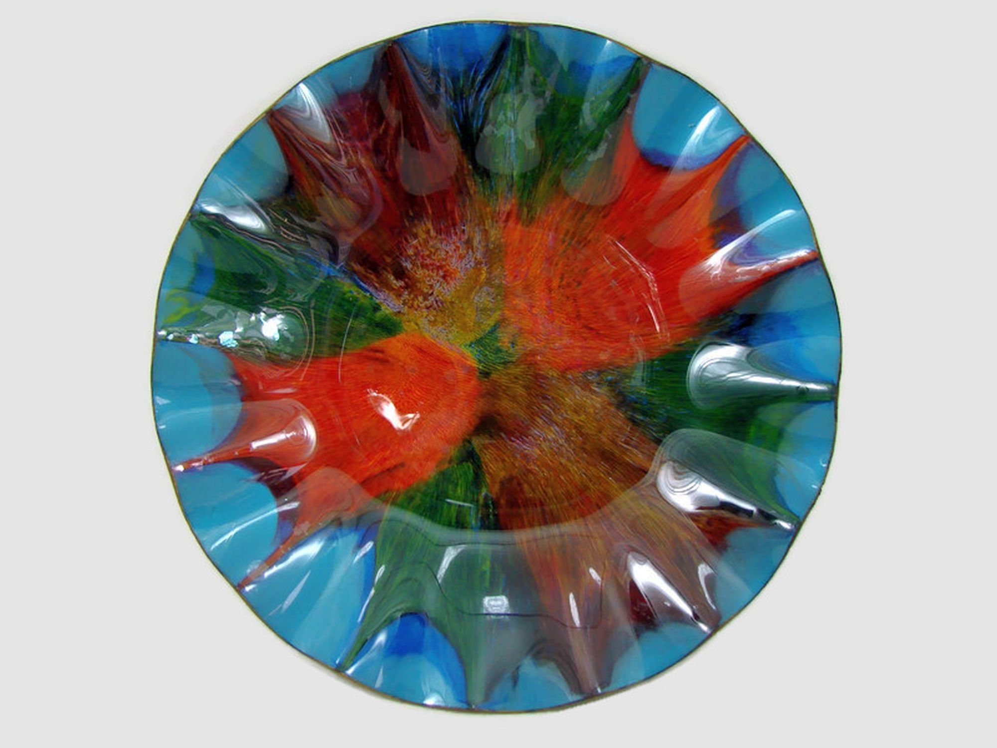 Decorative Trays 13 Large Ruffled Round Bowl & Teardrop Ruffled Bowl ...