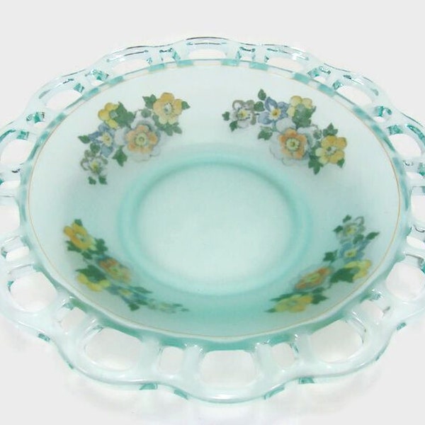 Frosted Green Glass Bowl - Etsy