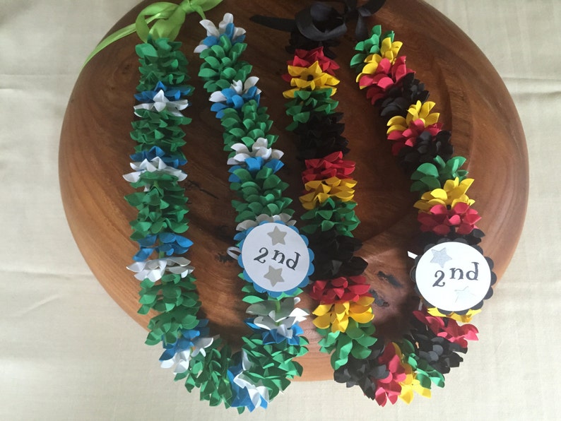 KIDS PARTY LEI Green & Blue Paper Birthday Decor - Etsy