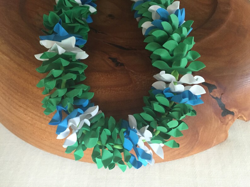 KIDS PARTY LEI Green & Blue Paper Birthday Decor - Etsy