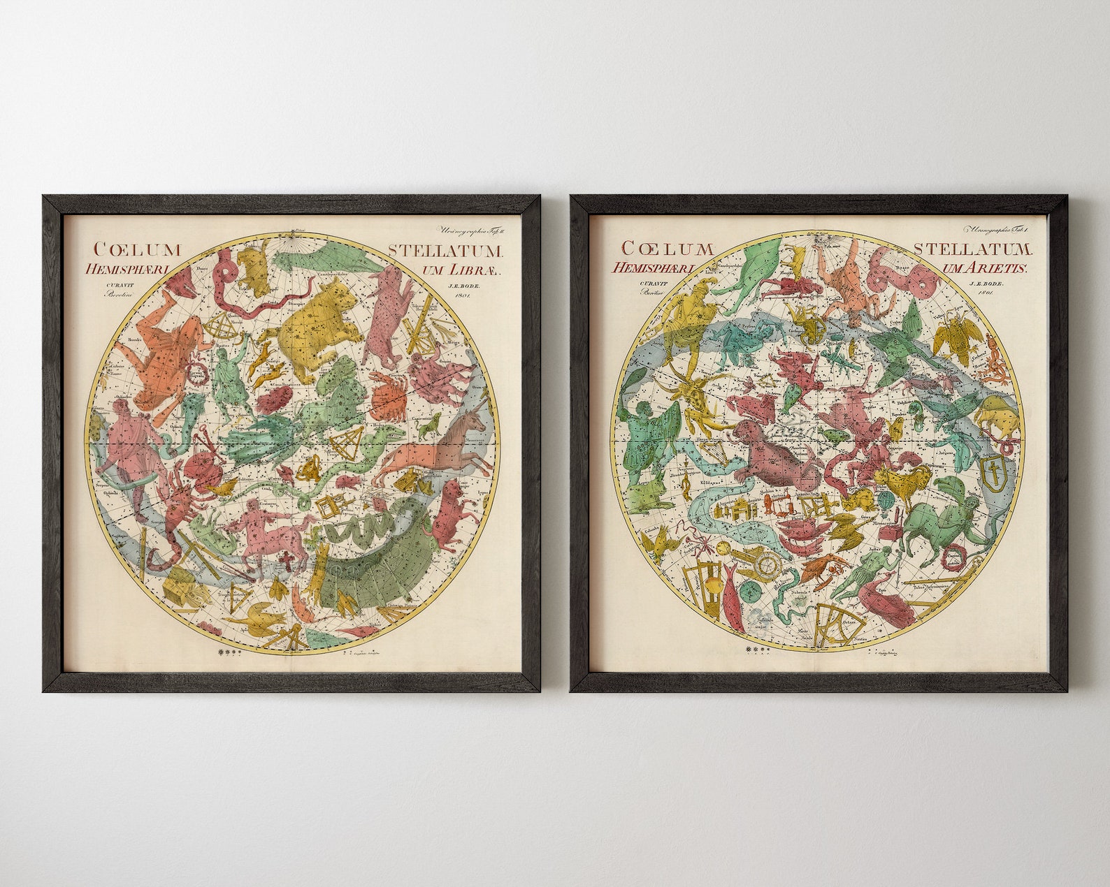 Old Constellation Map Art Print Set Star Chart 1801 Antique | Etsy