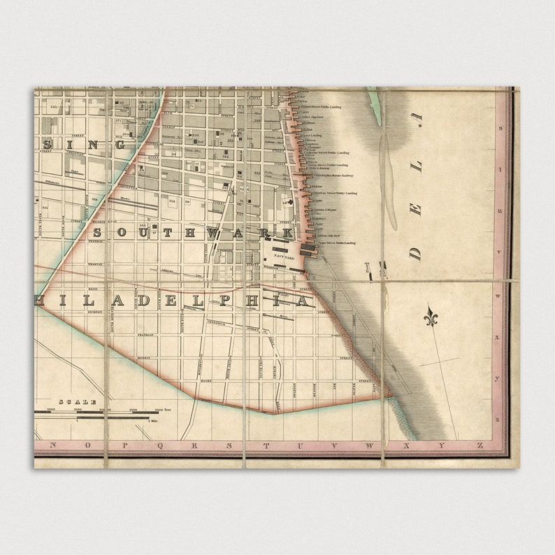 Old Philadelphia Map Art Print Set 1830 Antique Map Archival - Etsy