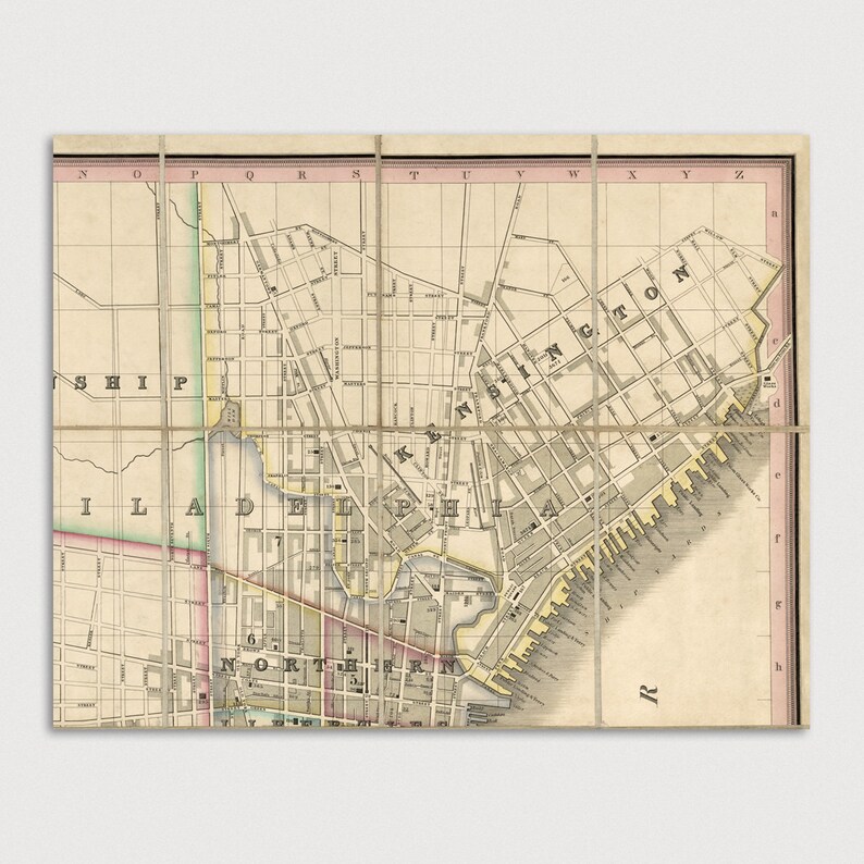 Old Philadelphia Map Art Print Set 1830 Antique Map Archival | Etsy