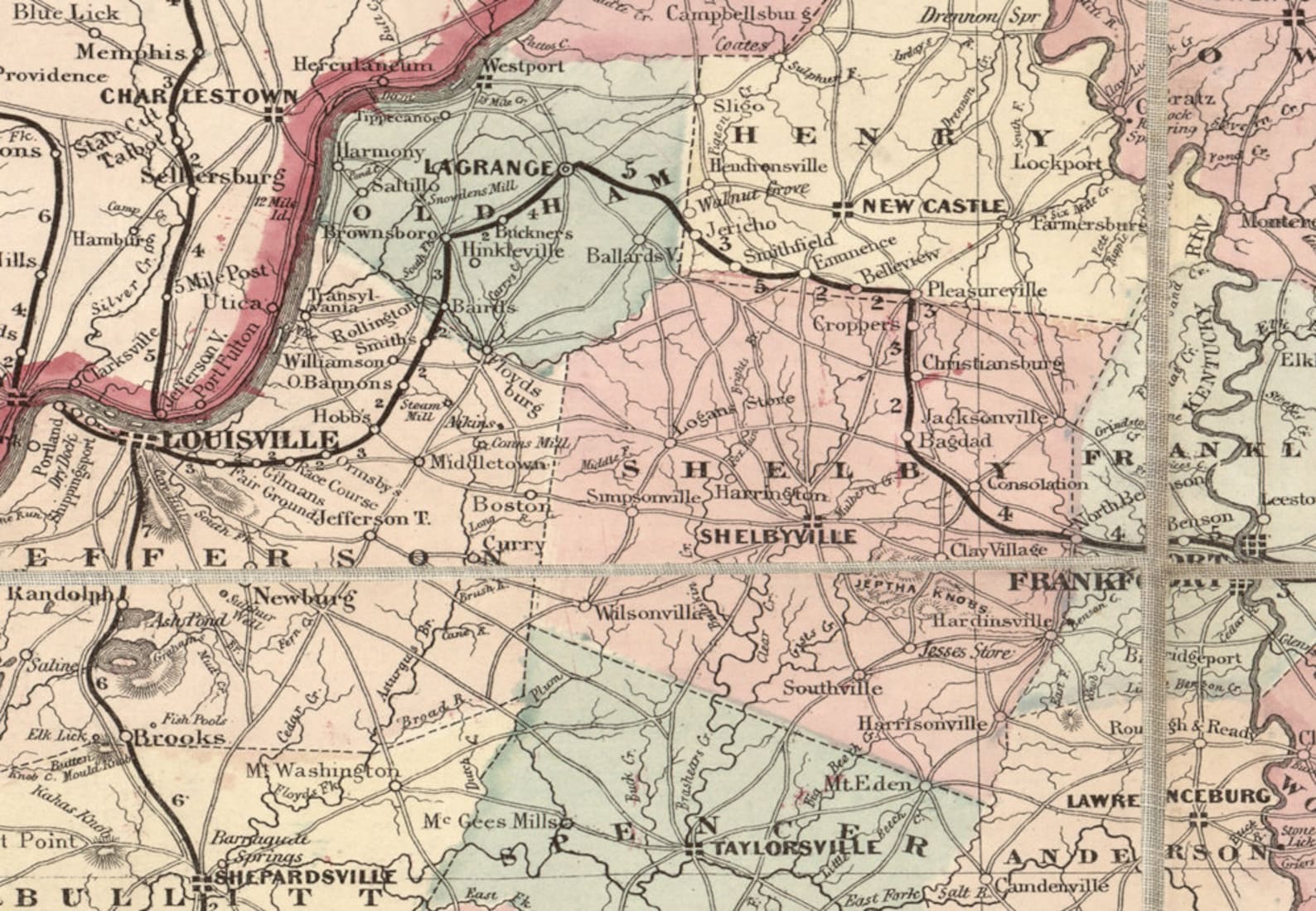 Old Kentucky Map Art Print Set 1862 Antique Map Archival | Etsy