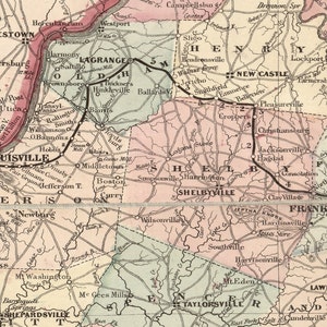 Old Kentucky Map Art Print Set 1862 Antique Map Archival | Etsy