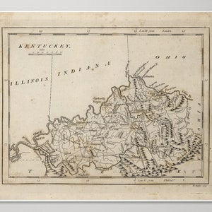 Old Kentucky Map Art Print, 1816, Archival Reproduction, Unframed - Etsy