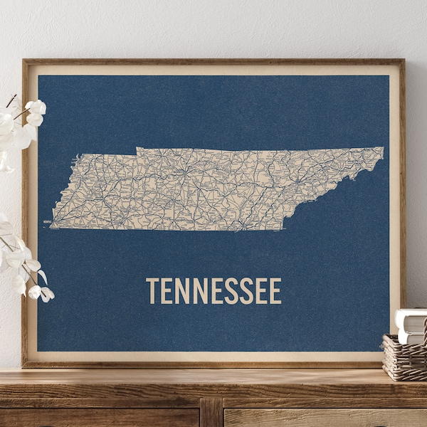 Blue Tennessee Wall Art - Etsy