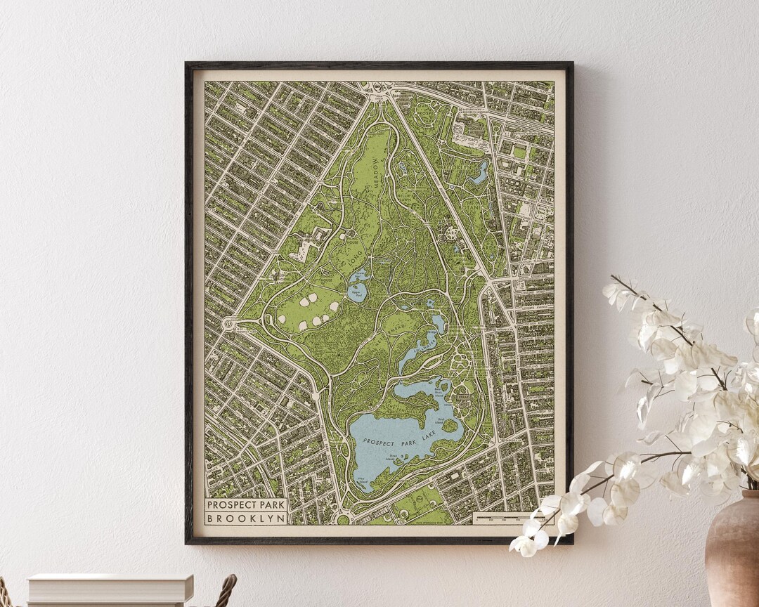 Prospect Park Map Art Print, Brooklyn, New York City, Unframed - Etsy