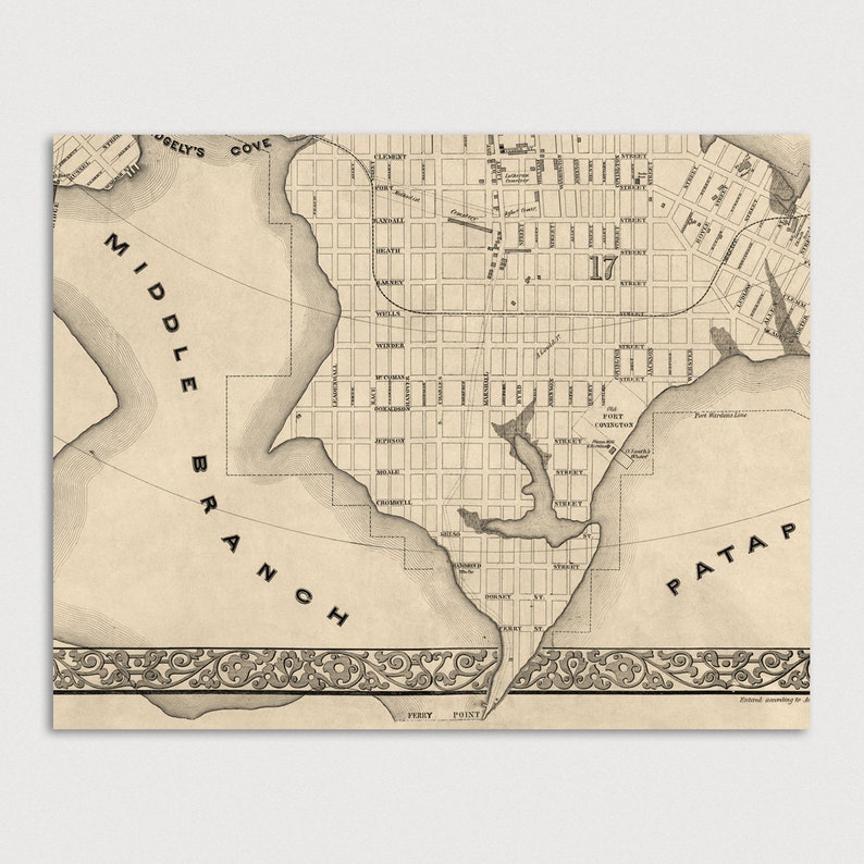 Old Baltimore Map Art Print Set Maryland 1851 Antique Map | Etsy