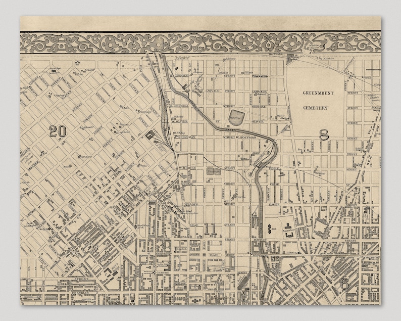 Old Baltimore Map Art Print Set, Maryland, 1851, Archival Reproduction ...