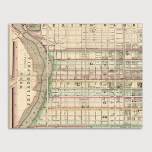 Old Philadelphia Map Art Print Set, 1830, Antique Map Archival ...