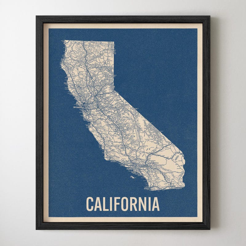 Framed California Map - Etsy