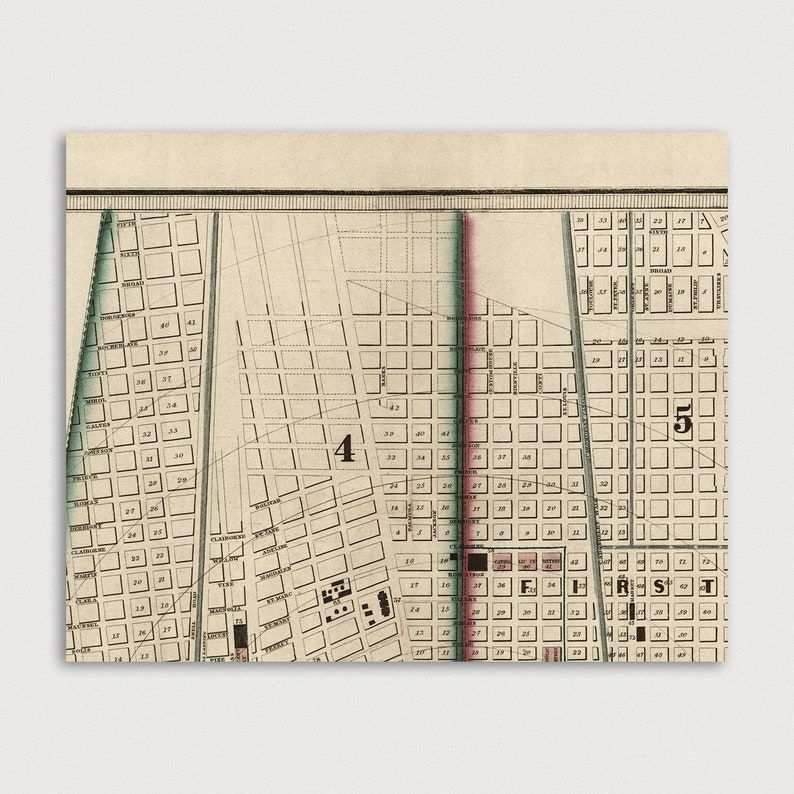 Old New Orleans Map Art Print 1845 Antique Map Archival | Etsy