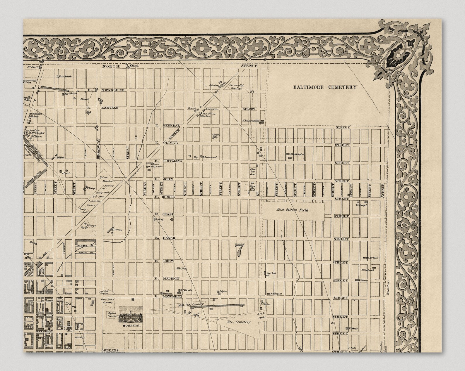 Old Baltimore Map Art Print Set Maryland 1851 Archival | Etsy